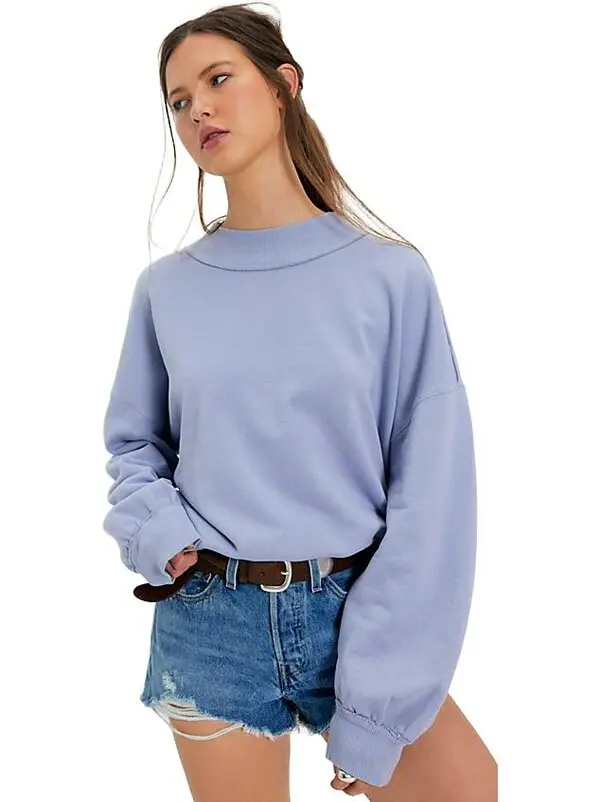 We The Free Palm Springs Mock Neck Pullover - Peridust