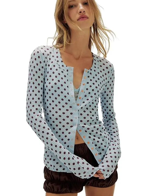 INTIMATELY Going Places Printed Cardigan - Blue