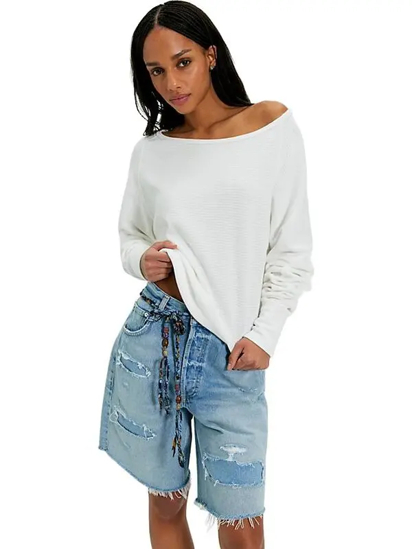 We The Free Thermal Boatneck Long Sleeve Top - Clean Ivory