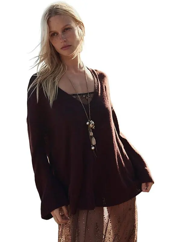 Free People Isadora Reversible Sweater Tunic - Decadent