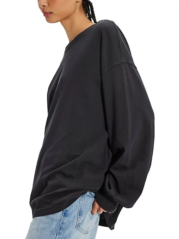 We The Free Long Sleeve Cotton Oversized Top - Black