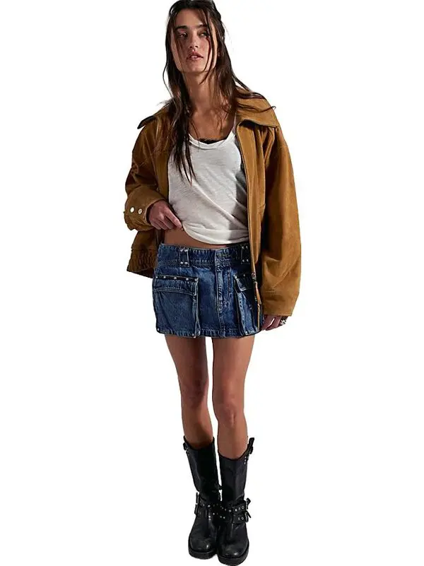We The Free Hera Studded Denim Mini Skirt - Juno