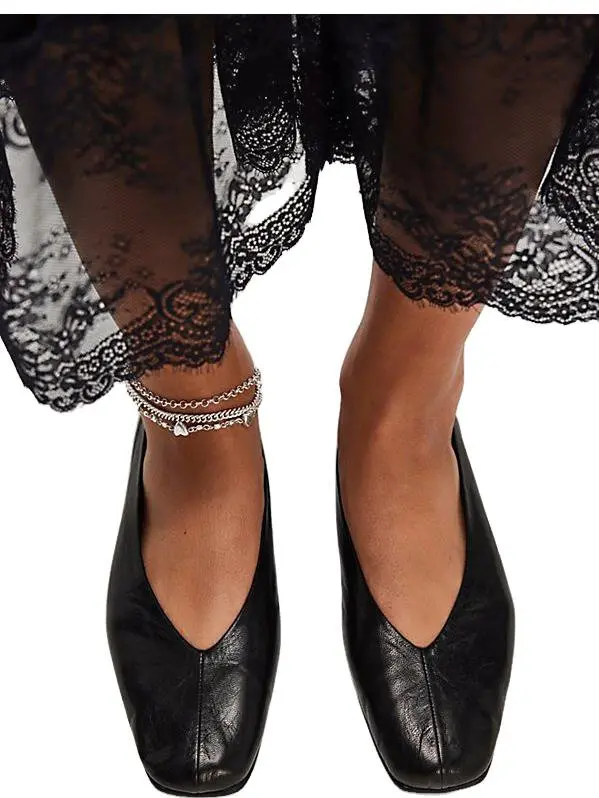 Jeffrey Campbell Square Toe Flats - Black