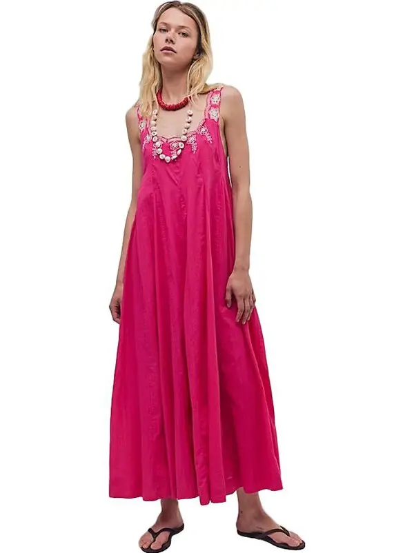 Free People To The Moon Maxi Dress - Beet Root