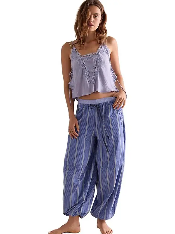 INTIMATELY Wide-leg Striped Lounge Pants - Blue Combo