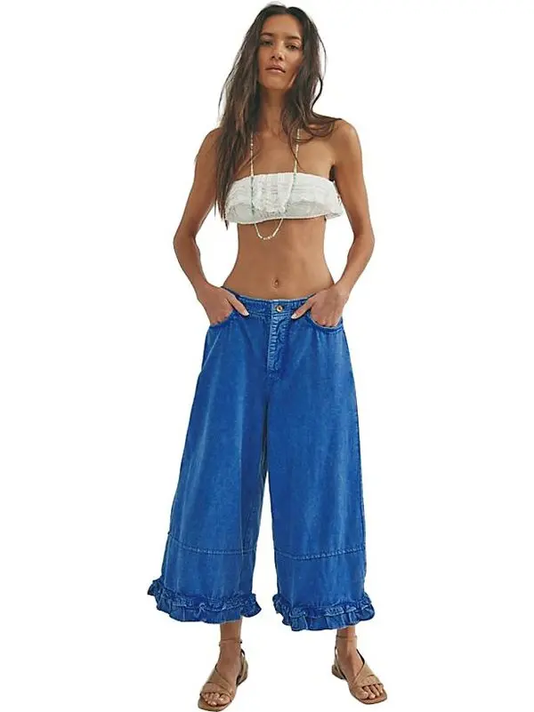 We The Free Love Me Not Bloomer Jeans - Cobalt
