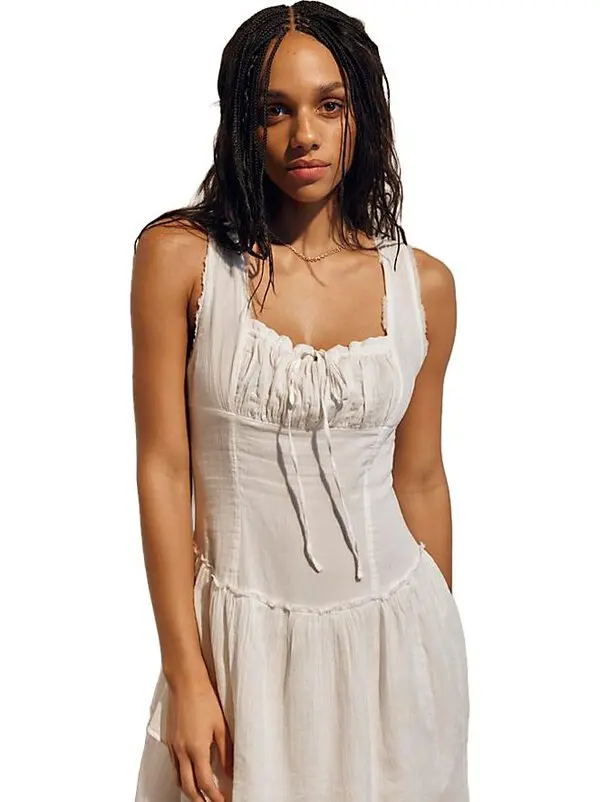 Free People In My Dreams Tiered Midi Dress - Ivory