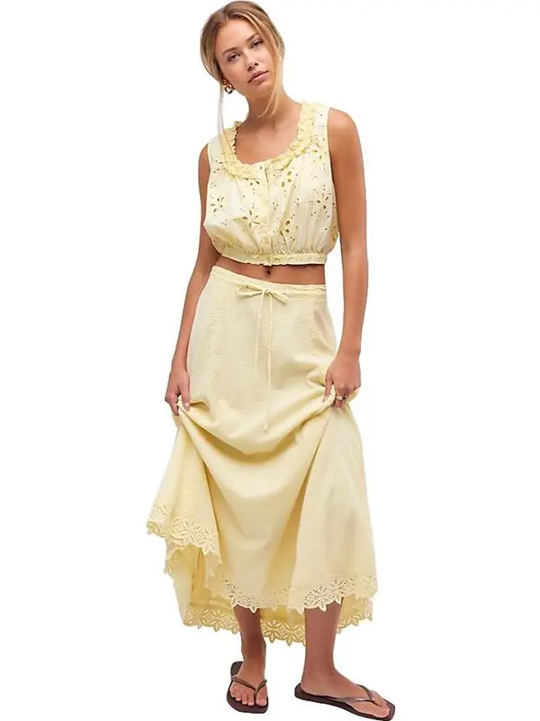 Free People Madelyn Cotton Maxi Skirt Set - Double Butter