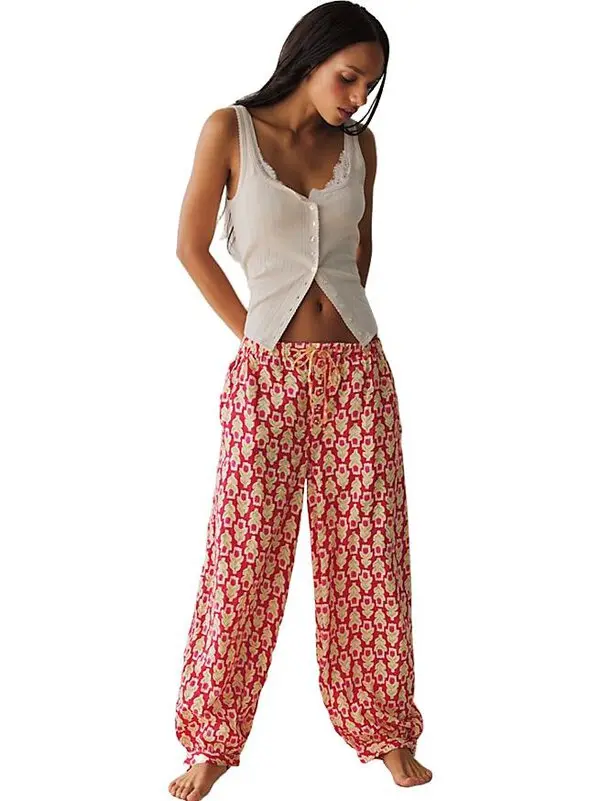 Free People On Repeat" Pyjama Trousers - Tomato Combo