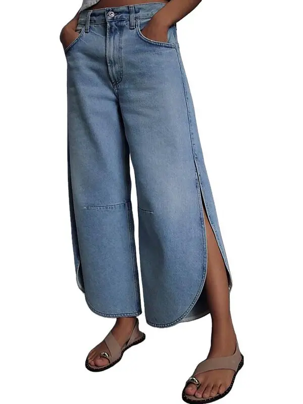 Citizens Of Humanity Wide-leg Jeans With Curved Hems - Somersault
