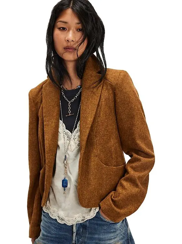 Free People Whip Smart Blazer Jacket - Lime
