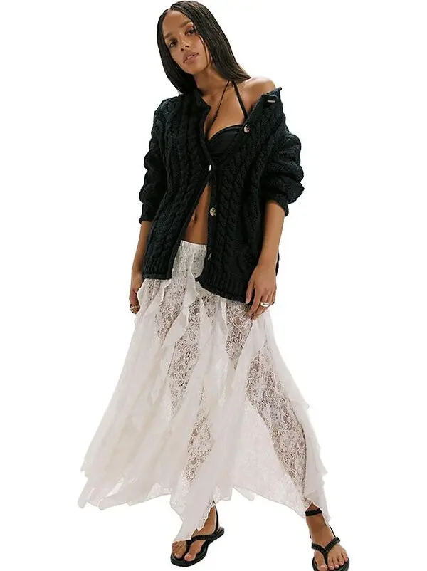 Free People Opal Knit Cardigan - Black