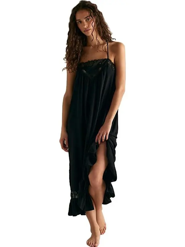 INTIMATELY Kiss Me Later Maxi Slip Dress - Black
