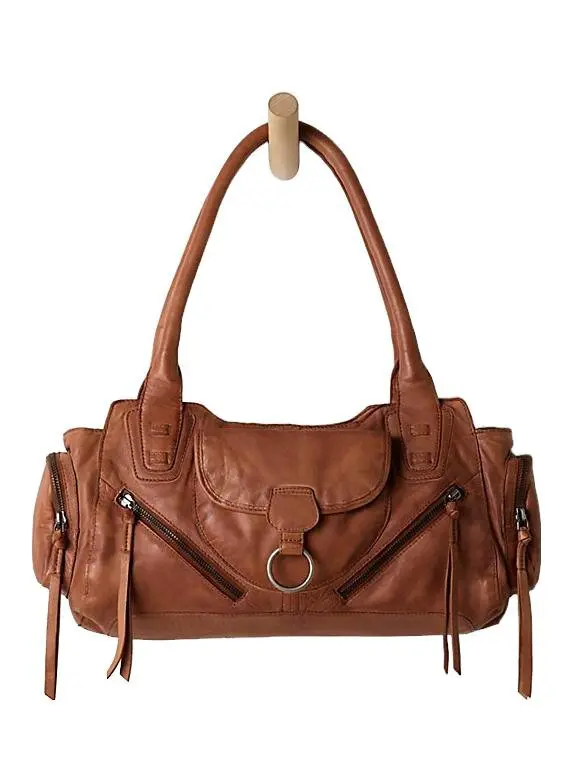 Free People East West Leather Shoulder Bag - Saddle