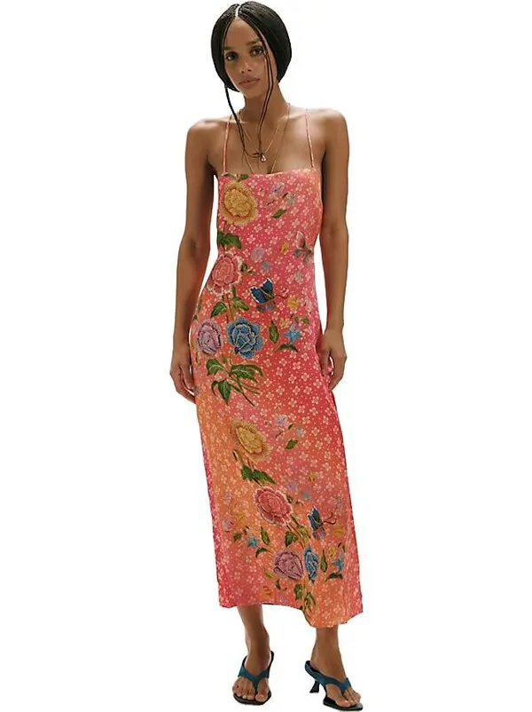 Free People Sweet Life Midi Dress - Sunset Combo