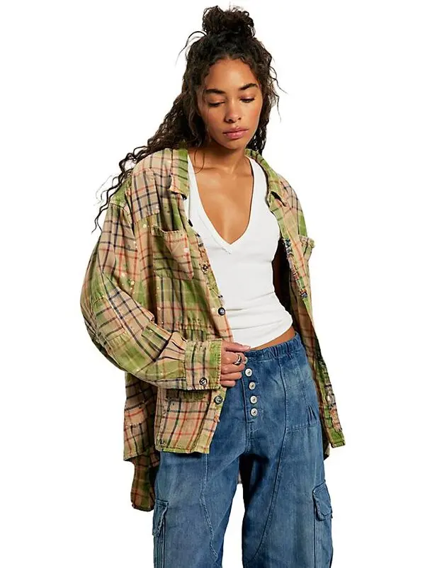 MAGNOLIA PEARL Adison Plaid Workshirt - Green Pattern