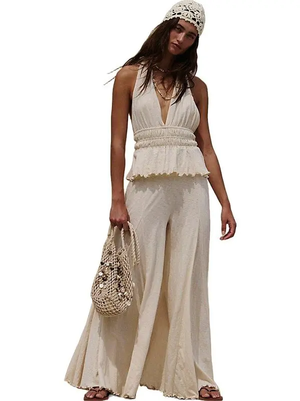 Free People Delmare Wide-leg Pant Set - Tea