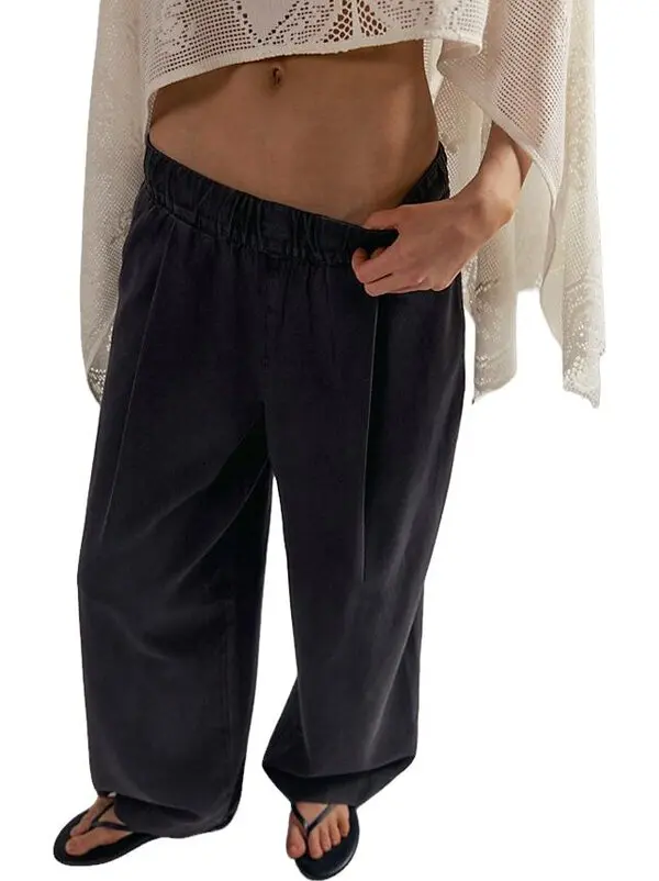 Free People Tidal Moon Low-rise Pull-on Pants - Black