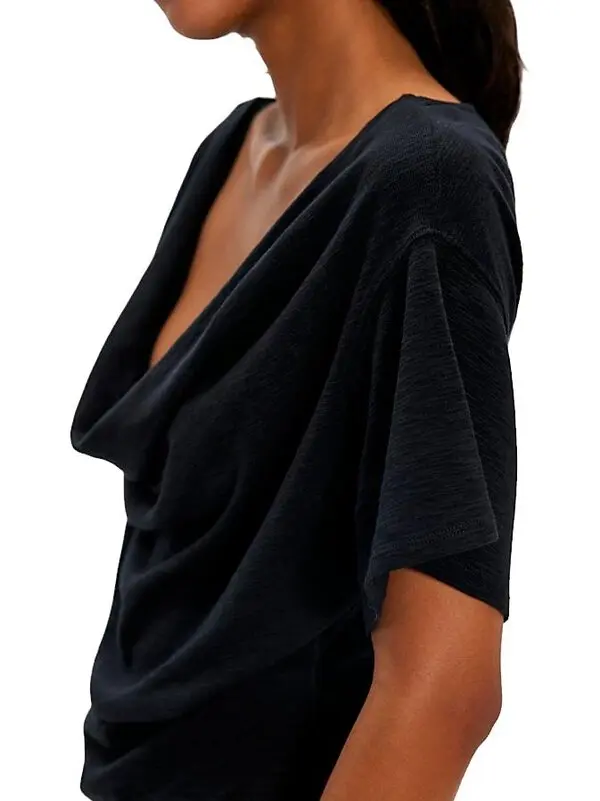 We The Free Waterfall Cowl-neck Top - Black