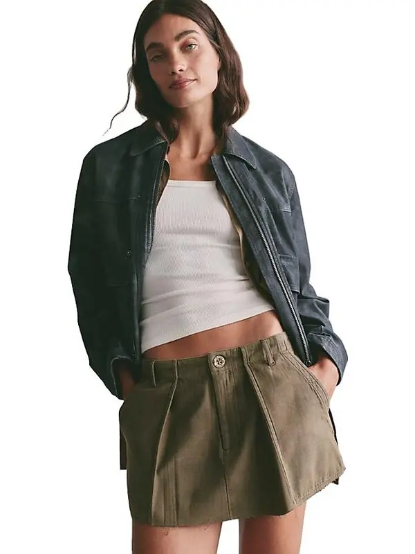 Free People Riverfront Surplus Mini Skirt - Beech Leaves