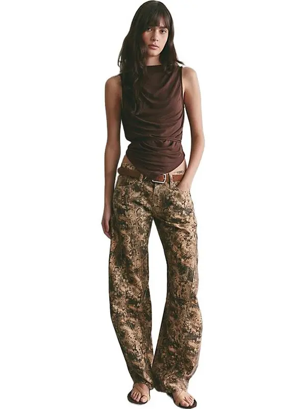 We The Free Fable Printed Low-rise Twisted Jeans - Snake Combo