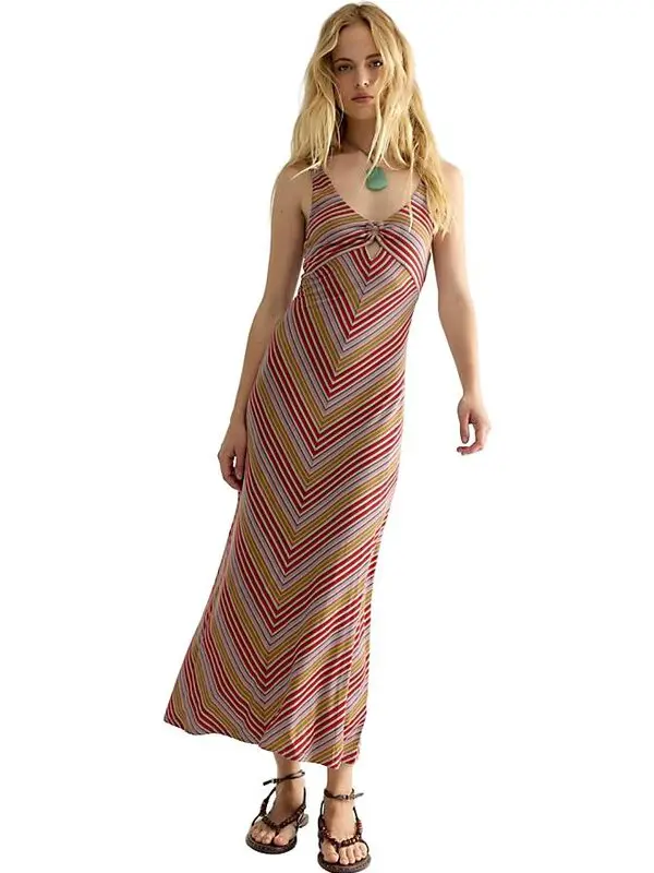 Free People Sun Fade Midi Dress - Rust Combo