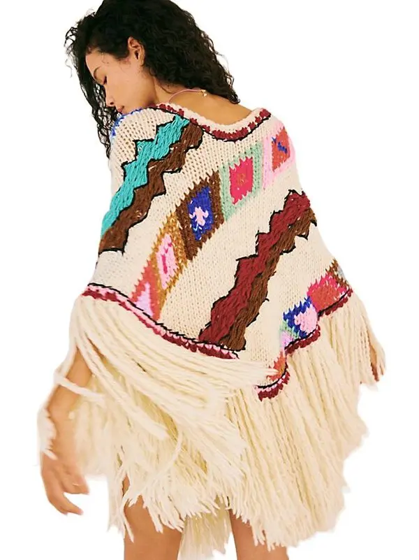 THE FARRA Tapiz Poncho Jacket - Multicolor