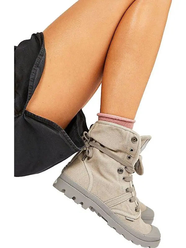 PALLADIUM Baggy High Top Canvas Boots - Titanium