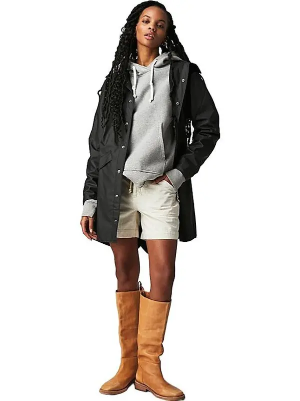 Rains Long Waterproof Jacket - Black