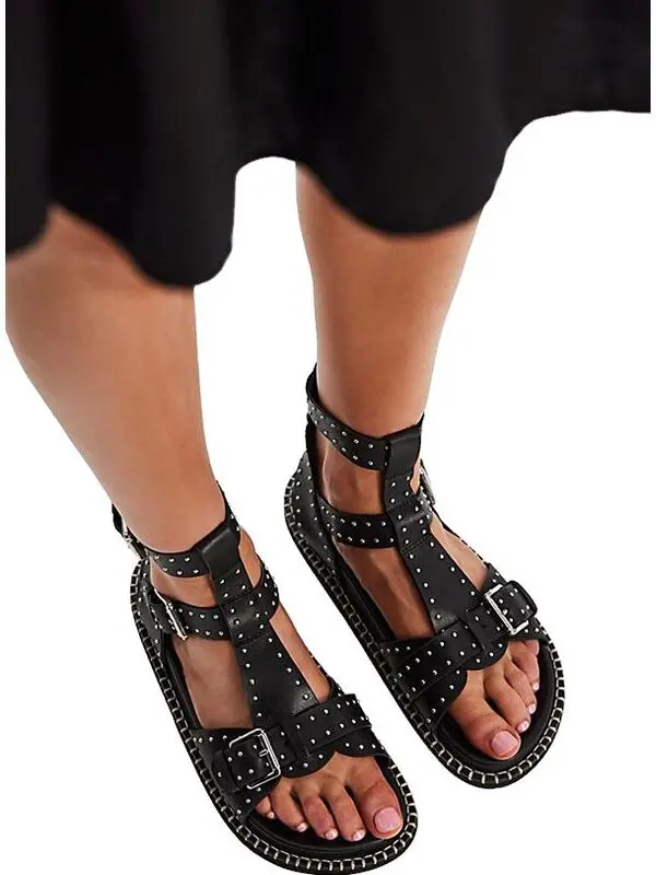 FP COLLECTION Nova Gladiator Sandals - Black