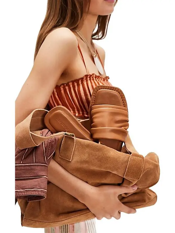 Free People Salma Suede Tote Bag - Saddle