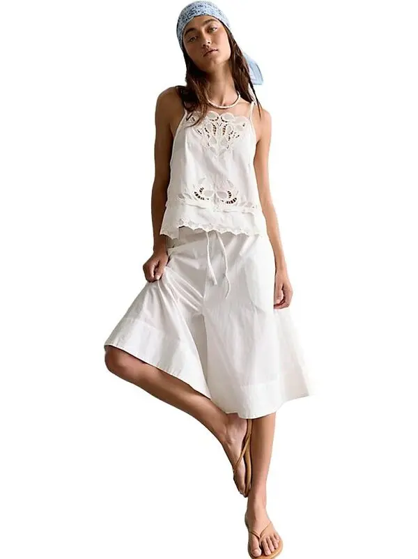 Free People Menorca Slouchy Capri Pants - Ivory