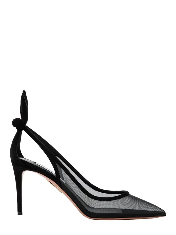 AQUAZZURA Bow-tie Mesh Pumps - Black