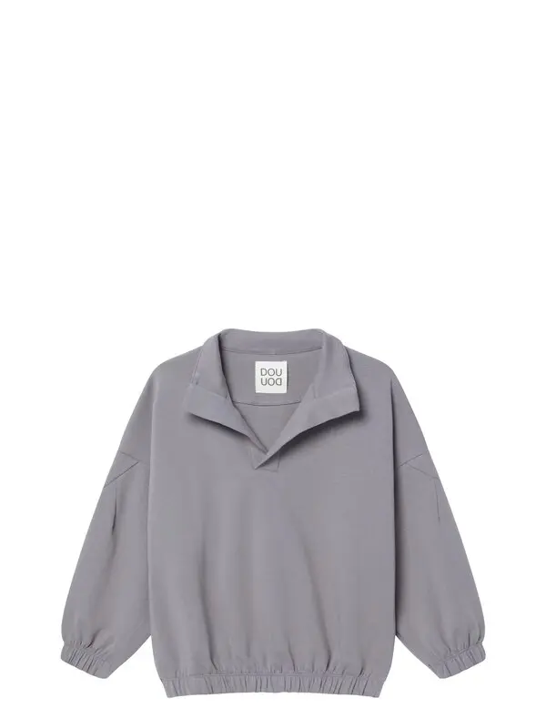 DOUUOD V-neck Sweatshirt - Grey