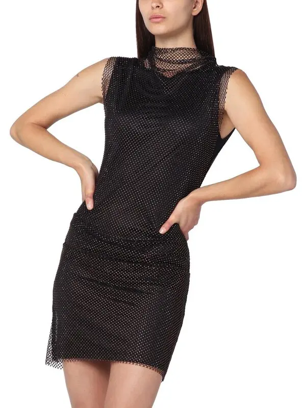 Sportmax Sleeveless Mesh Mini Dress - Black