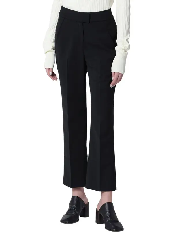 ENTIRE STUDIOS Wool-blend Cropped Flared Trousers - Black