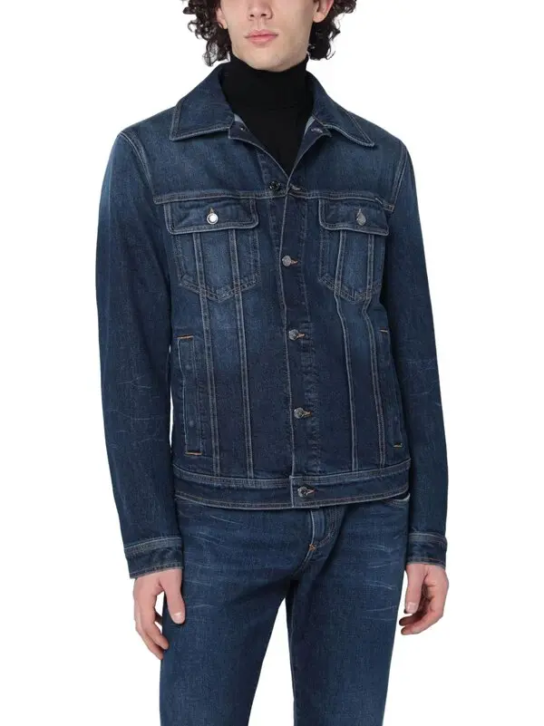 Dolce & Gabbana Cotton Denim Jacket With Light Wash - Blue