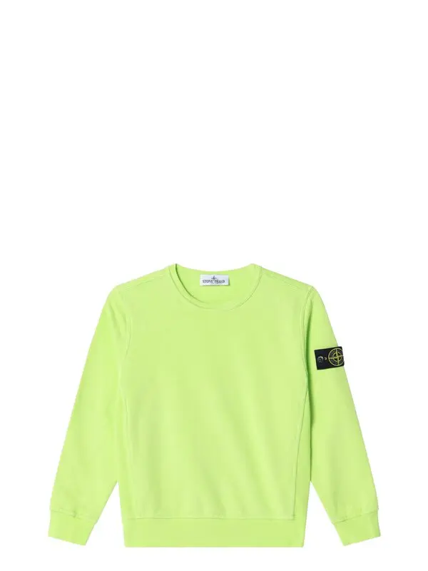 Stone Island Cotton Crewneck Sweatshirt With Logo Badge - Green