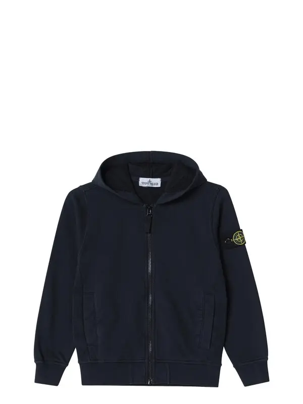 Stone Island Cotton Zip-up Hoodie - Blue