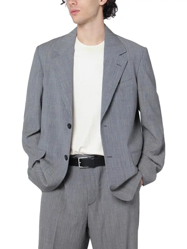 GOLDEN GOOSE Single-breasted Prince Of Wales Blazer - Grey