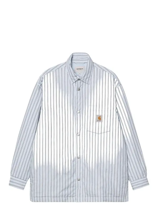 Carhartt Work In Progress Grimsby Shirt Jacket In Striped Cotton Poplin - Multicolor