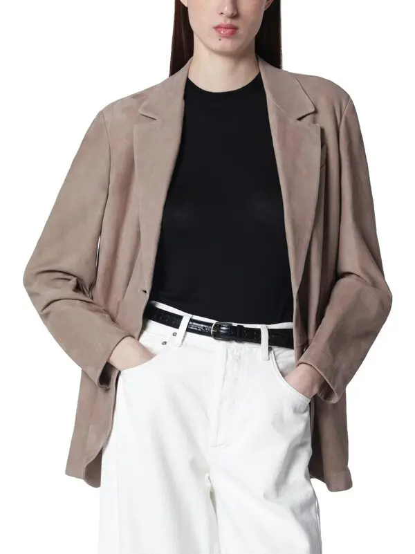 Brunello Cucinelli Light Suede Single-breasted Blazer - Brown
