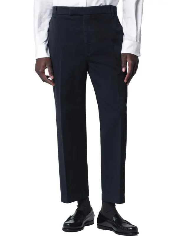 Thom Browne Navy Cotton Trousers - Blue