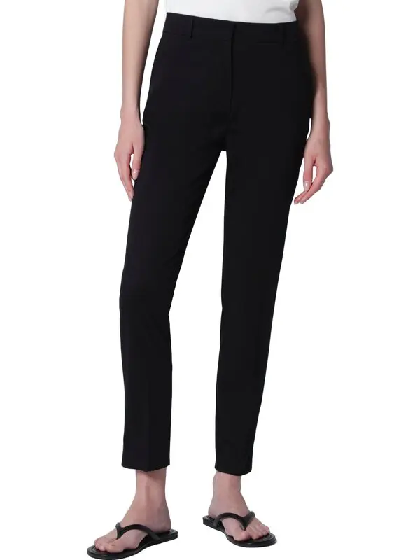 Max Mara Stretch Cotton Cigarette Trousers - Black