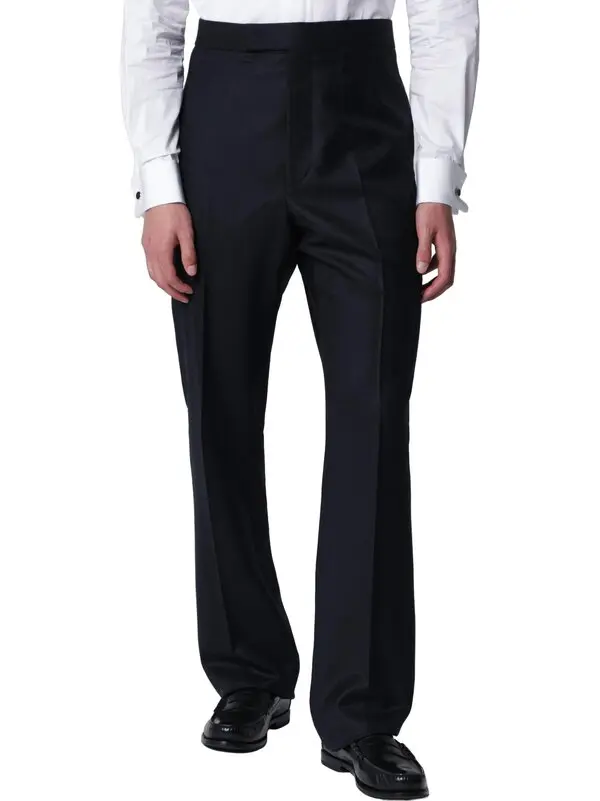 Thom Browne Navy Wool Trousers - Blue