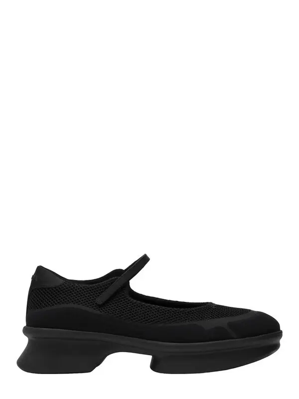 Prada Mesh Ballerina Mary Janes - Black