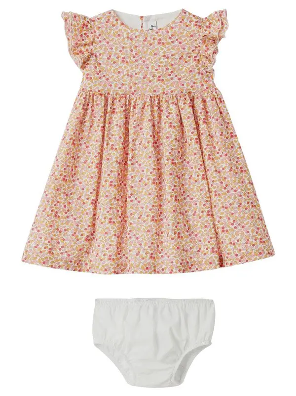 IL GUFO Apricot Liberty Fabric Dress With Culottes - Orange