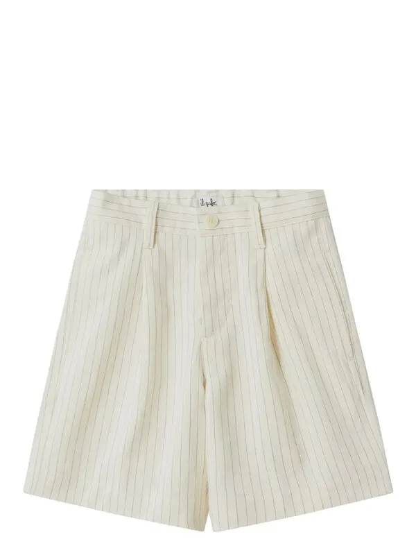 IL GUFO Pinstriped Cotton Blend Bermuda Shorts - White