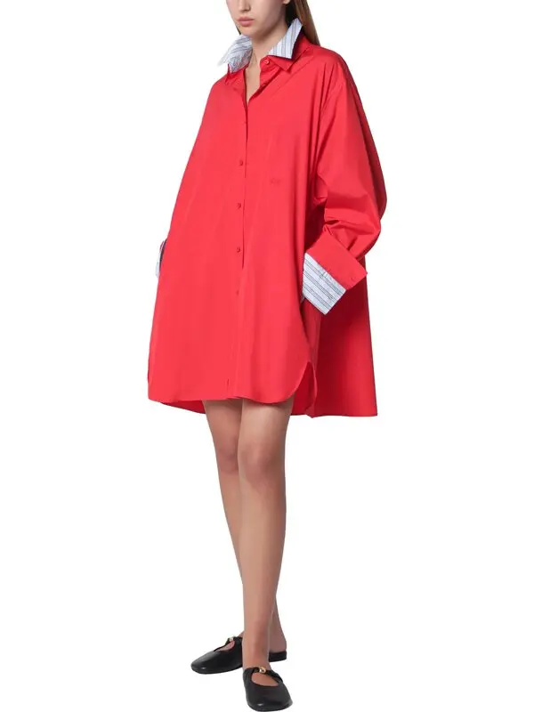 Loewe Cotton Poplin Shirt Dress - Red