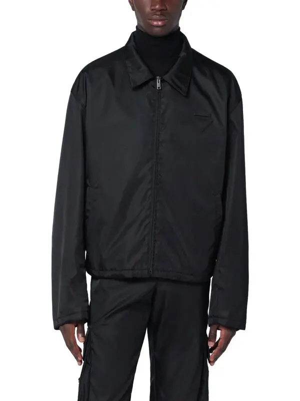 Prada Re-nylon Zip-up Jacket - Black